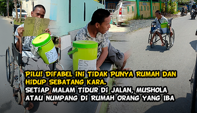 Hidup Sebatang Kara, Difabel ini Berjuang dengan Jualan Es Keliling - Donasi Online